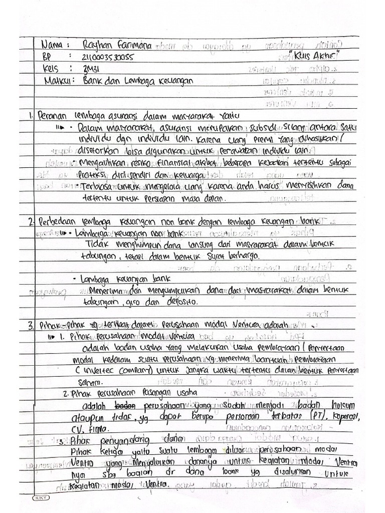 Kuis Akhir Bank Dan Lembaga Keuangan | PDF