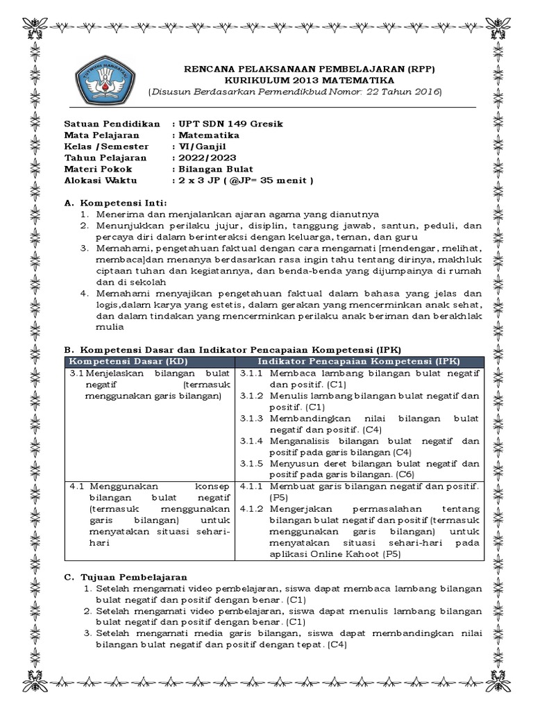 Kompetensi Dasar (KD) Indikator Pencapaian Kompetensi (IPK) | PDF
