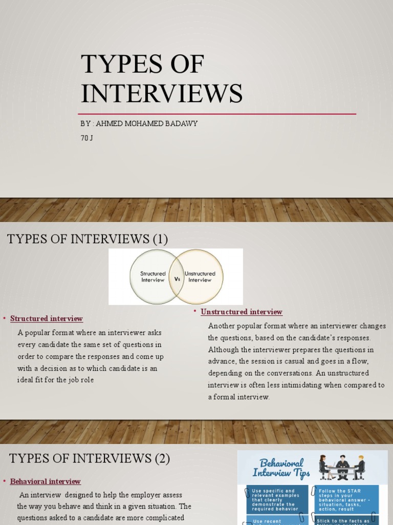 Types of Interviews (Ahmed Mohamed Badawy 70J) | PDF | Recruitment ...