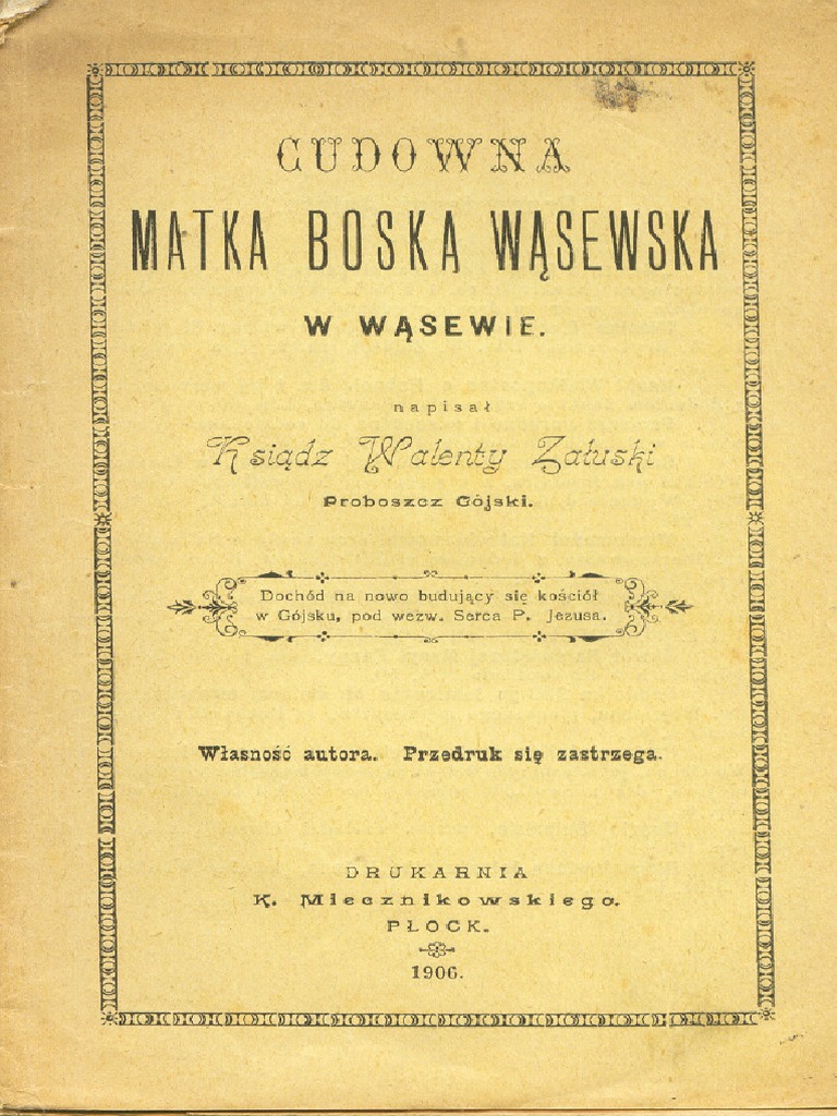 F.5495 - Zaluski Walenty, Ks.-Cudowna Matka Boska Wasewska W | PDF