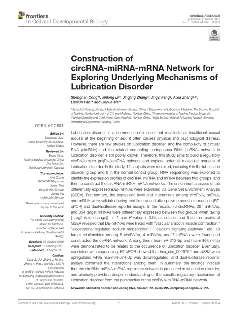 全转录-Construction of circRNA-miRNA-mRNA Network for Exploring Underlying Mechanisms of ...
