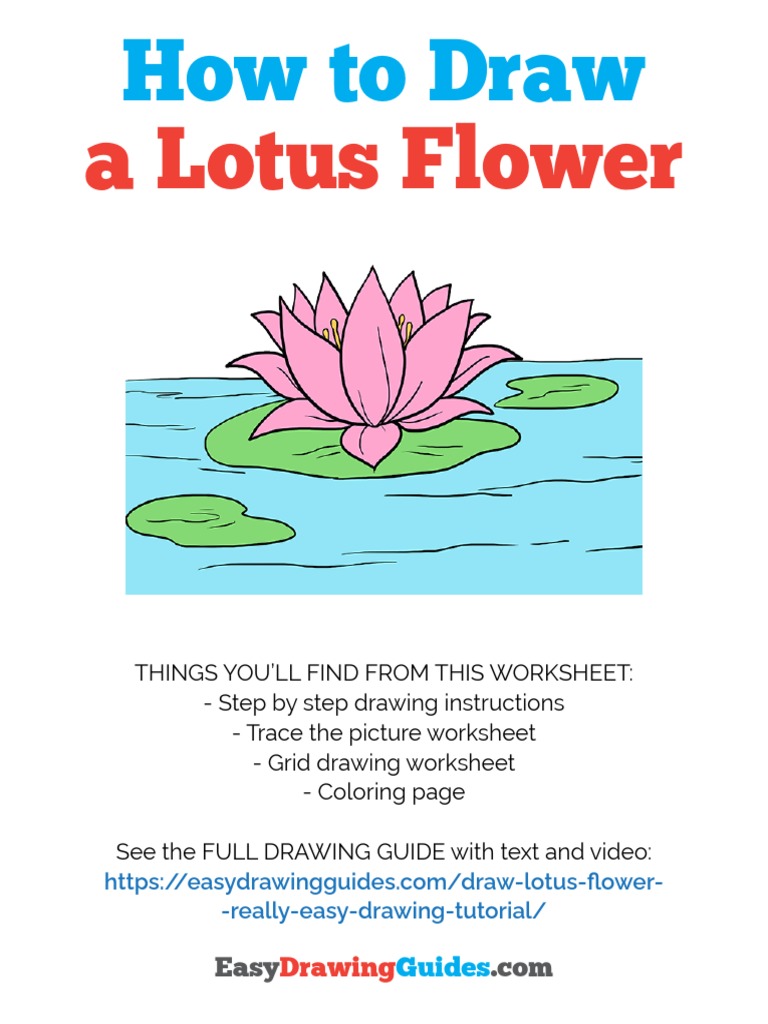 224howtodrawalotusflower Printableworksheet PDF | PDF