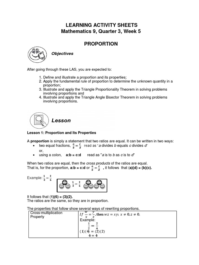 LAS Math9 Q3 Wk5 - PROPORTION PDF | PDF | Triangle | Mathematics