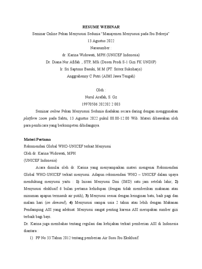 Resume Webinar | PDF