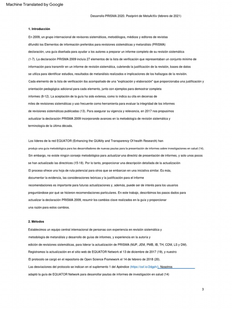 Page Et Al. - 2021 - Updating Guidance For Reporting Systematic Reviews | PDF | Parcialidad ...