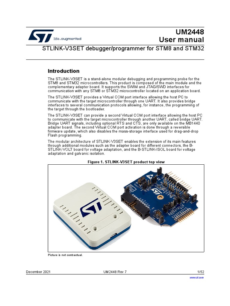 Um2448 Stlinkv3set Debuggerprogrammer For Stm8 And Stm32 Stmicroelectronics Pdf Computer 