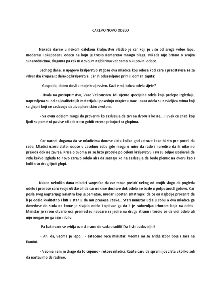 Carevo Novo Odelo | PDF