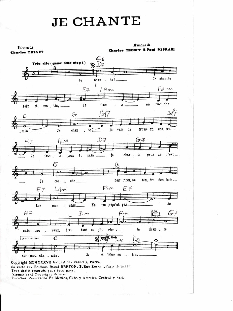 Je Chante Ch. Trénet | PDF