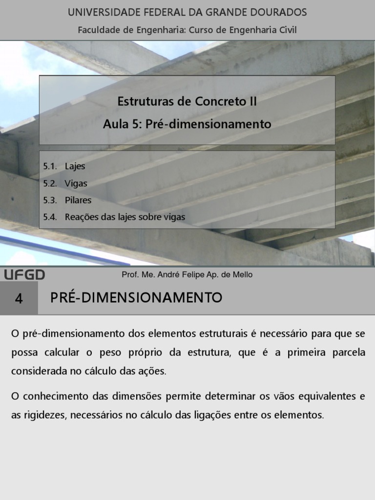 Aula 5 - Pré-Dimensionamento PDF | PDF | Viga | Engenharia Civil