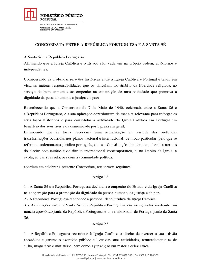 Concordata Santa Se PDF | PDF | Igreja católica | Liberdade de religião