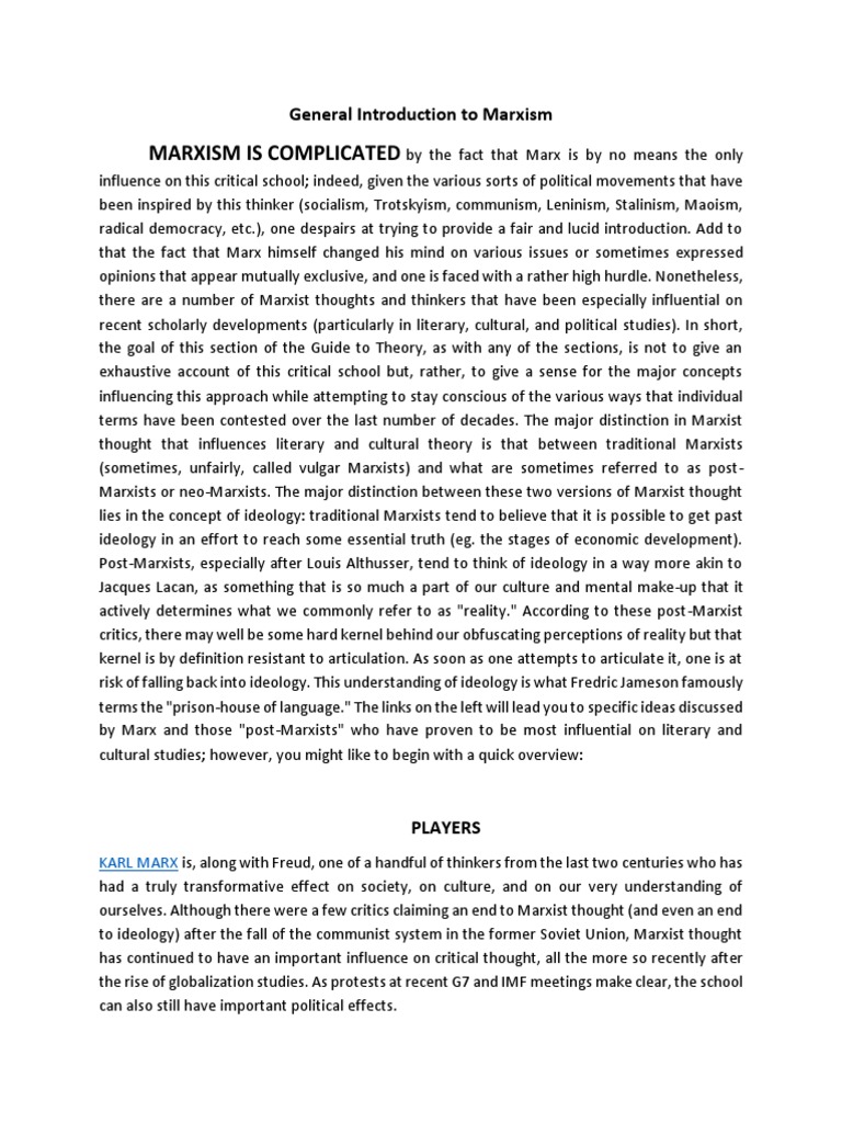 Introduction To Marxism | PDF | Exchange Value | Marxism