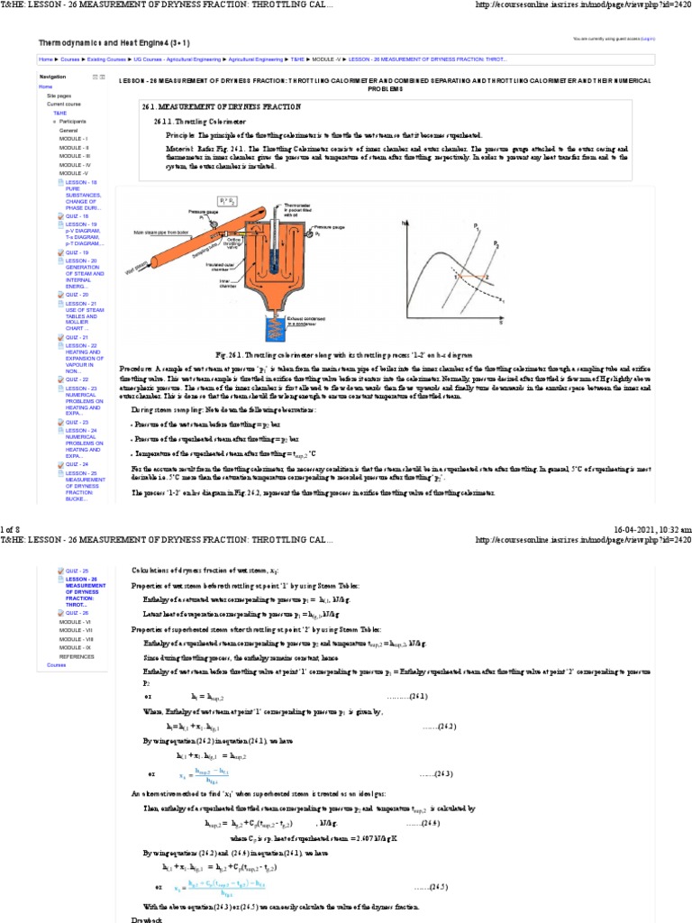 Calorimeter 1 | PDF | Steam | Enthalpy