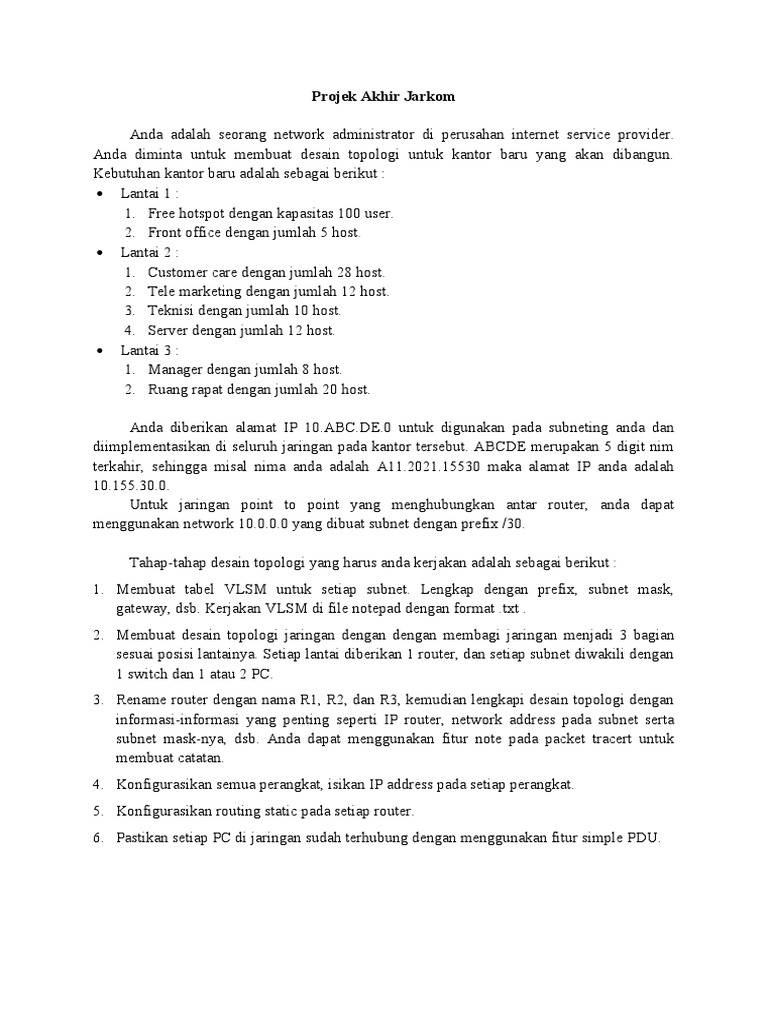 Projek Jarkom | PDF