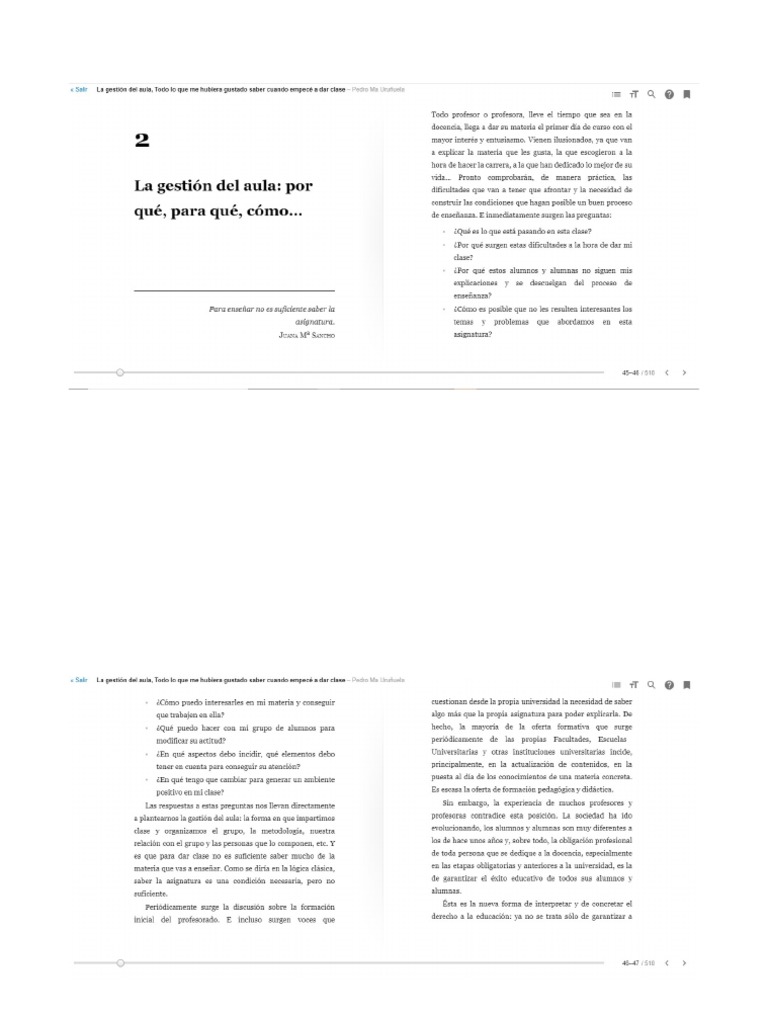 Pedro Ma Uruñuela - La Gestión Del Aula - Cap 2 | PDF