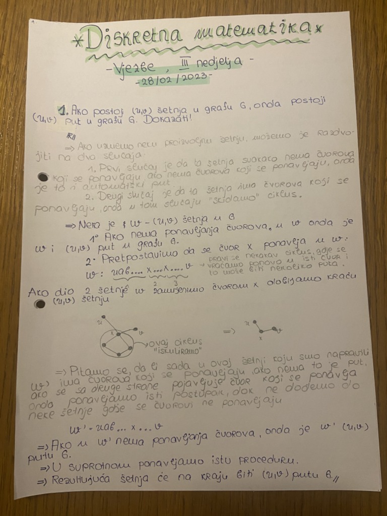 Diskretna Matematika (VI Semestar) - III Nedjelja | PDF