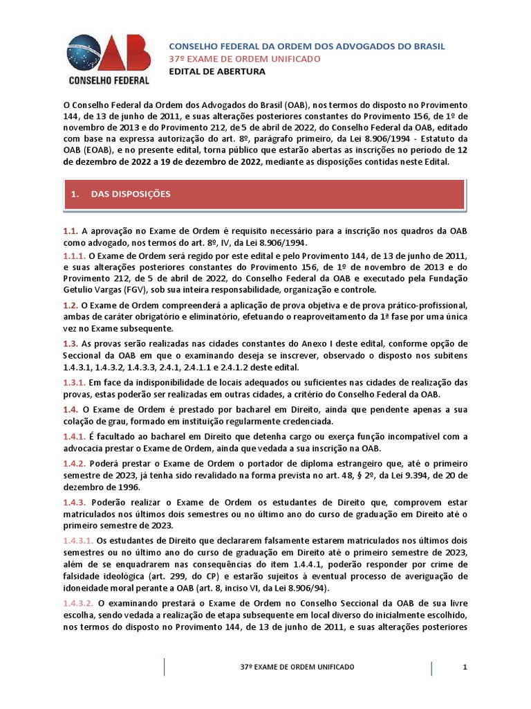 2023.1 (37º Eou) PDF | PDF | Advogado