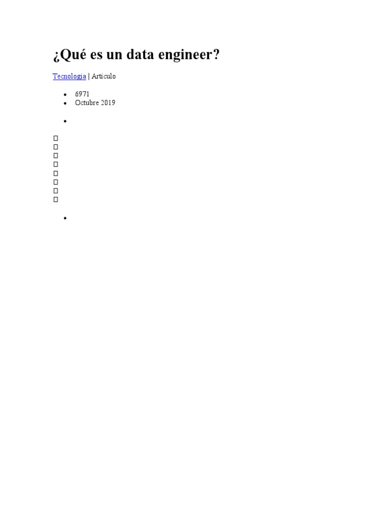 Qué Es Un Data Engineer Pdf Big Data Sql 