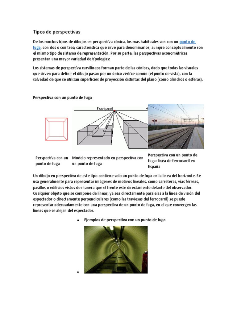 Tipos de perspectivas en dibujo técnico | PDF | Perspectiva (Gráfica) | Geometría