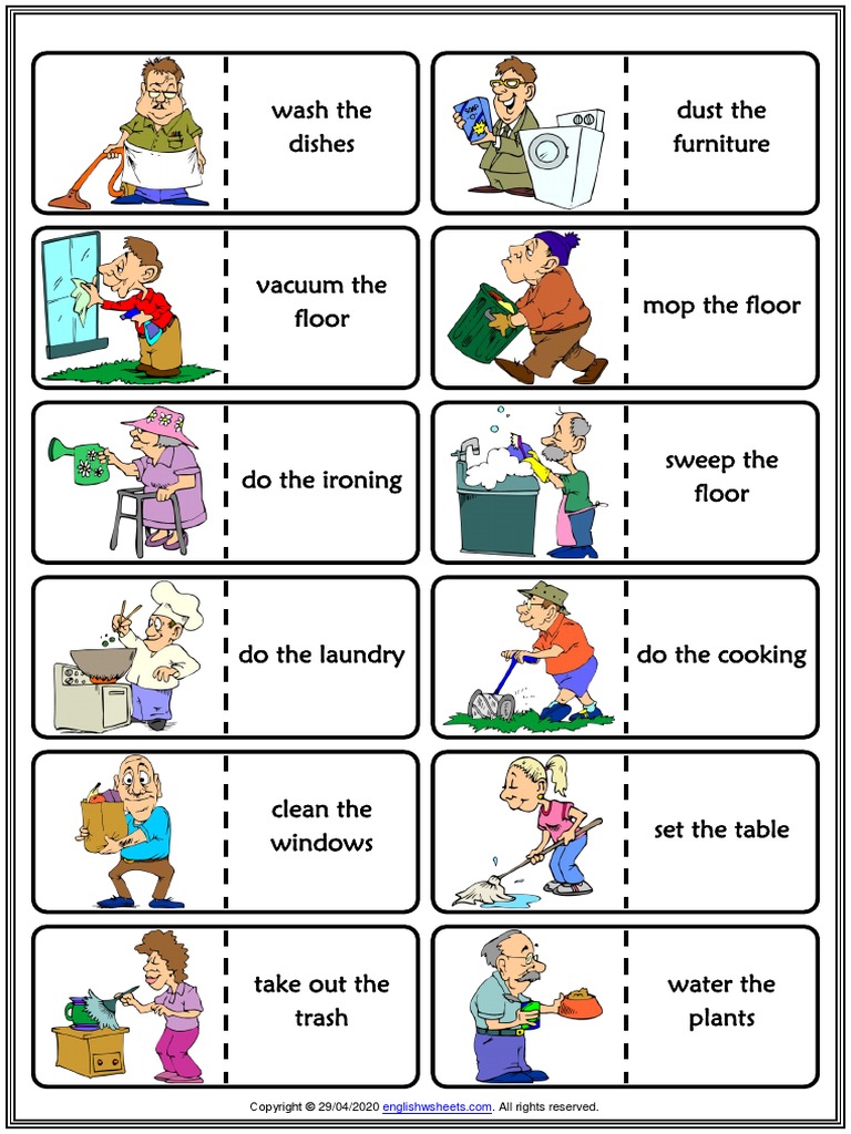 Household Chores Vocabulary PDF | PDF | Home & Garden