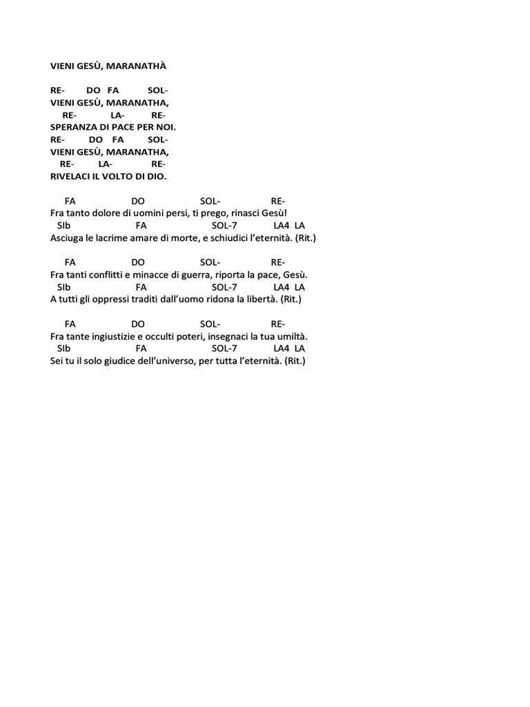 Vieni Gesu Maranatha | PDF