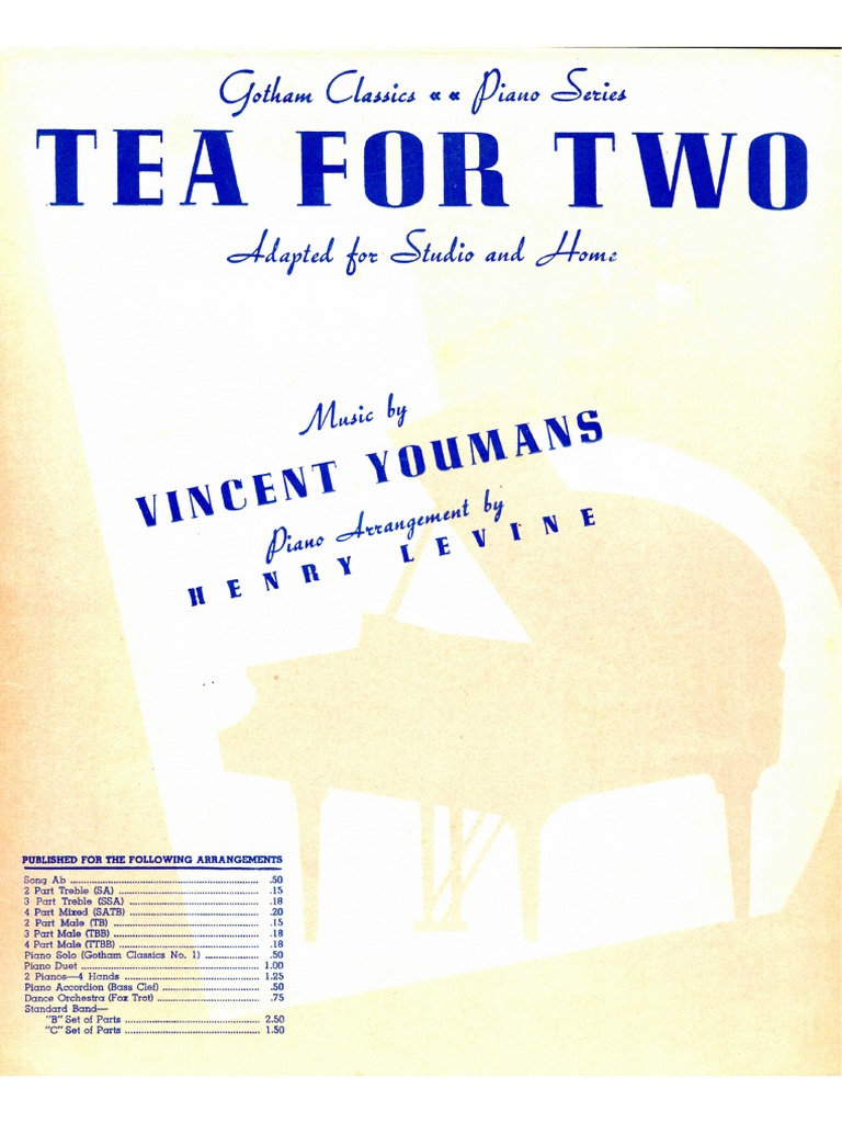 Youmans Vincent Arr Henry Levine Tea For Two PDF | PDF | Piano | Clef