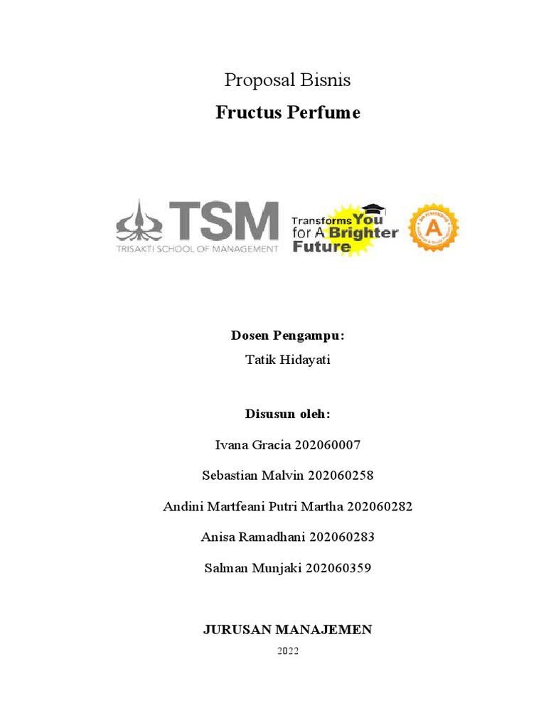 Kel 3 (Fructus Perfume) - Proposal Bisnis | PDF