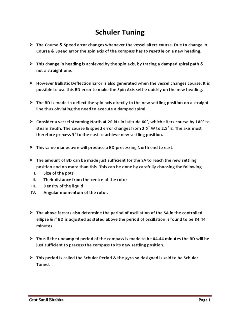 Schuler Tuning | PDF | Compass | Rotation Around A Fixed Axis