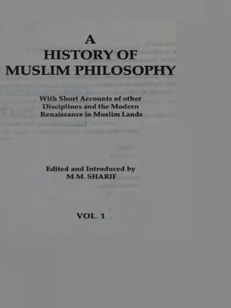 A History of Muslim Philosophy | PDF | Dialectic | Georg Wilhelm ...