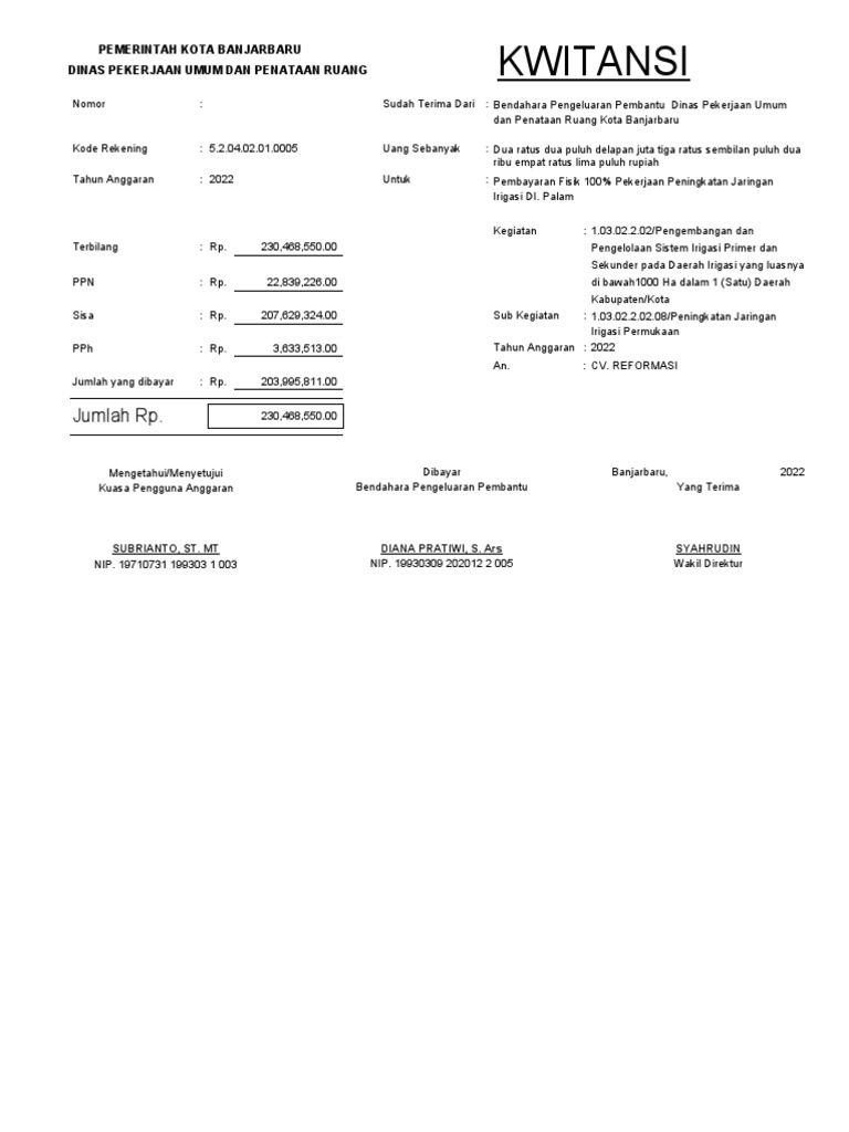 PJIP-Kuitansi Fisik 100% | PDF