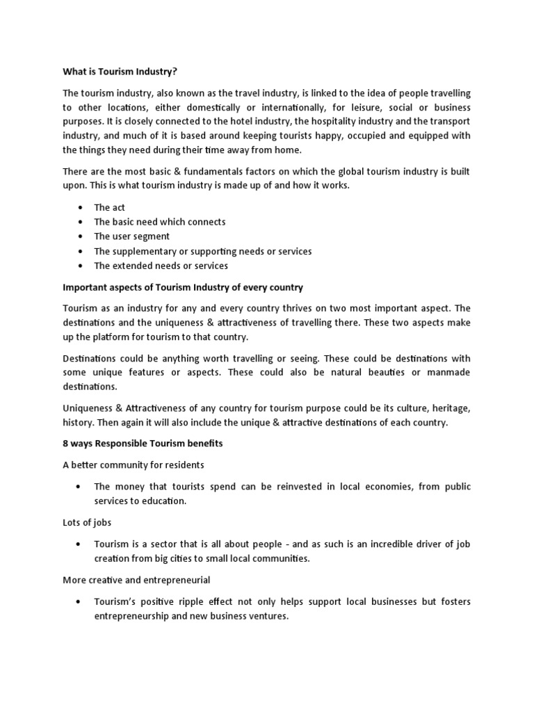 What Is Tourism Industry | PDF | Tourism | Transport