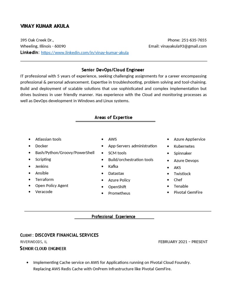 Resume-Vinay Kumar Akula | PDF | Cloud Computing | Amazon Web Services