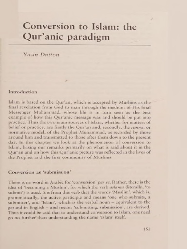 Conversion To Islam The Quranic Paradigm PDF | PDF | Prophets And ...