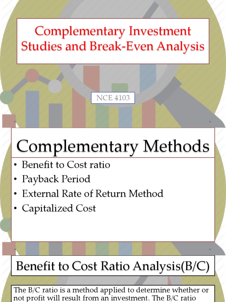 Lesson 7 Complementary Investment Studies and Break Even Analysis | PDF ...
