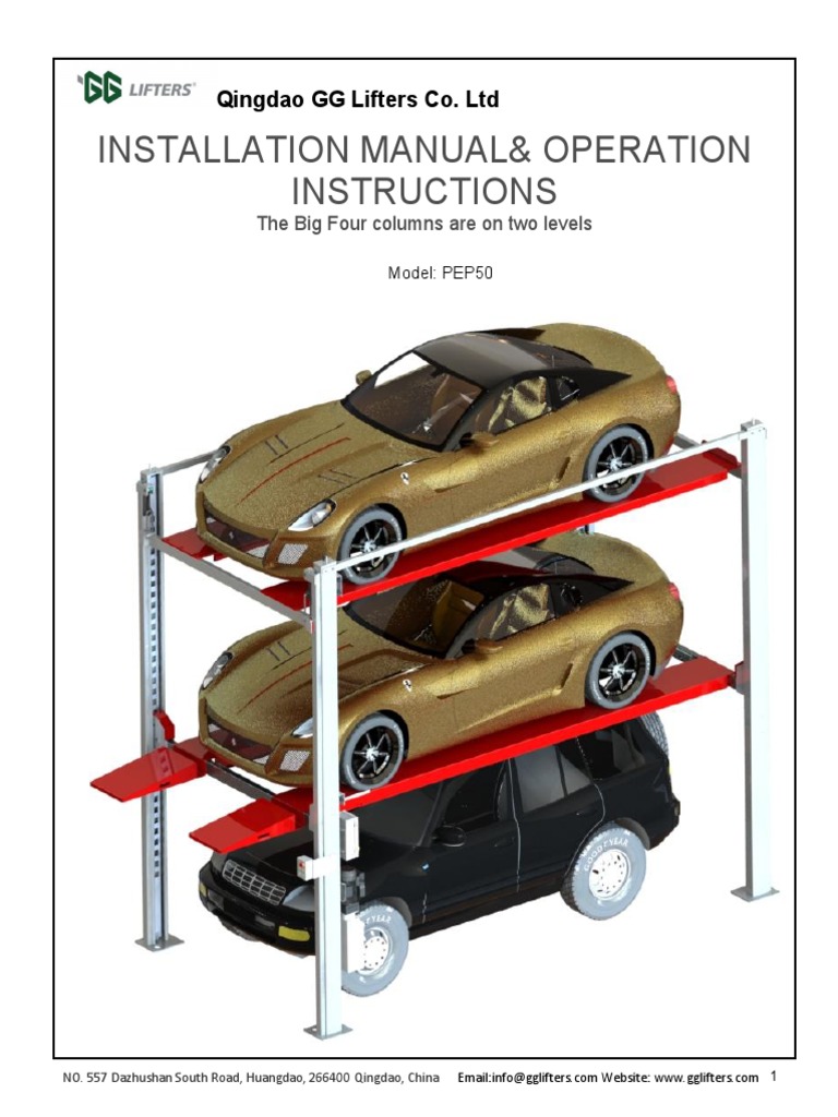 PEP50 Triple Stacker Lift Manual | PDF | Elevator | Screw