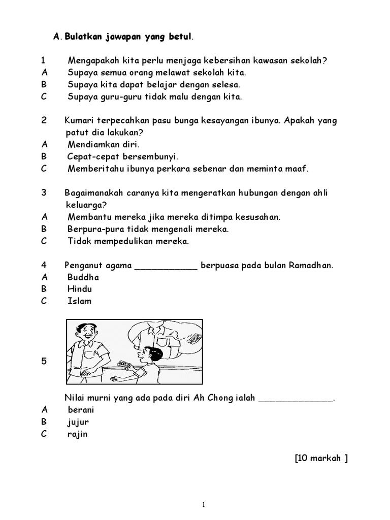 Exam Moral Tahun 2 Pdf