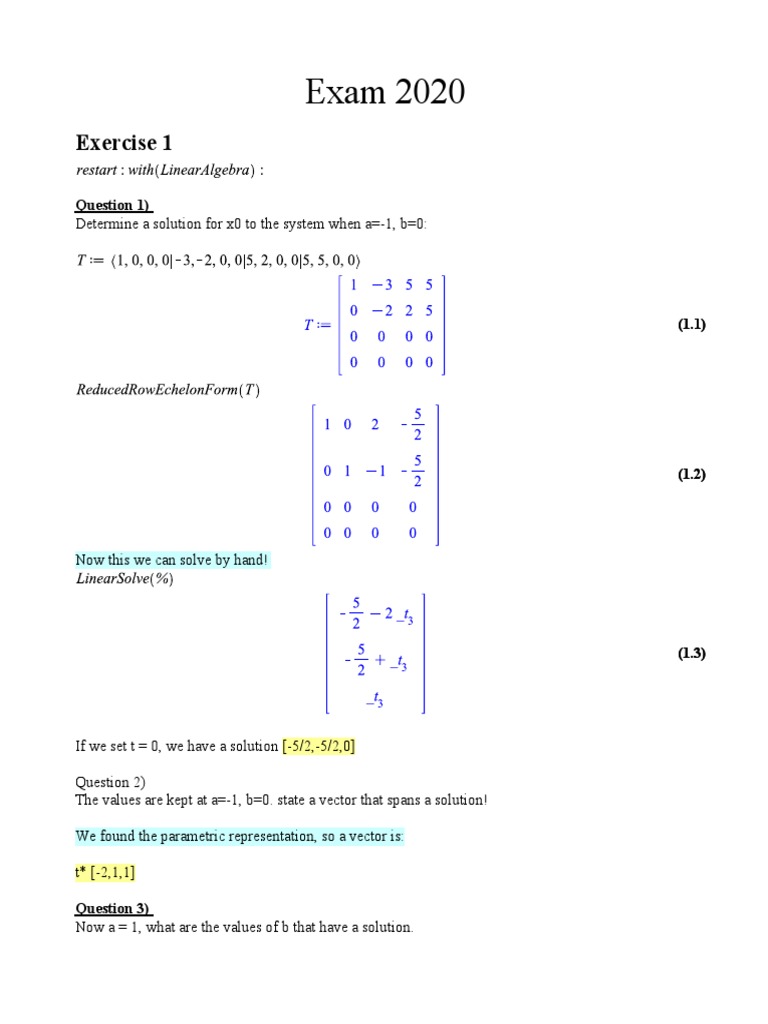 Solving Systems Of Linear Equations And Finding Eigenvalues And Eigenvectors Through Multiple