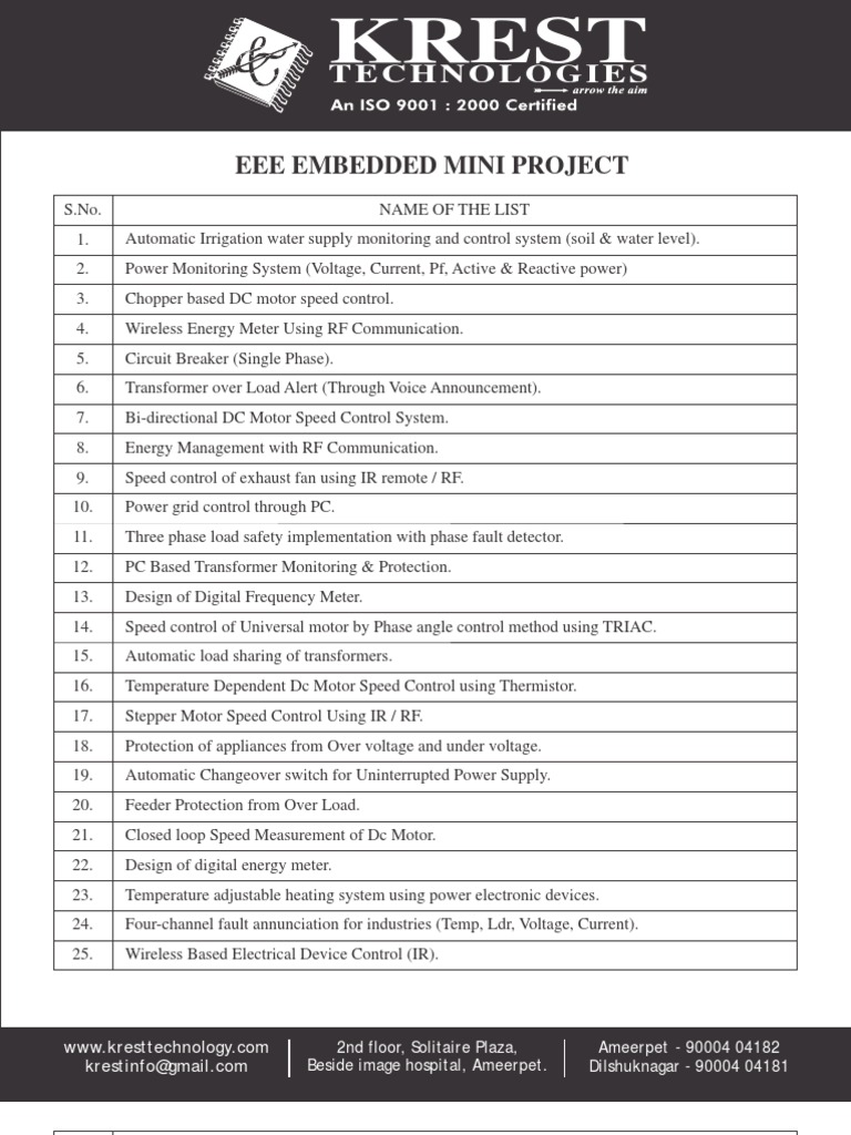 Krest EEE Mini Projects | PDF | Power Inverter | Electric Power System