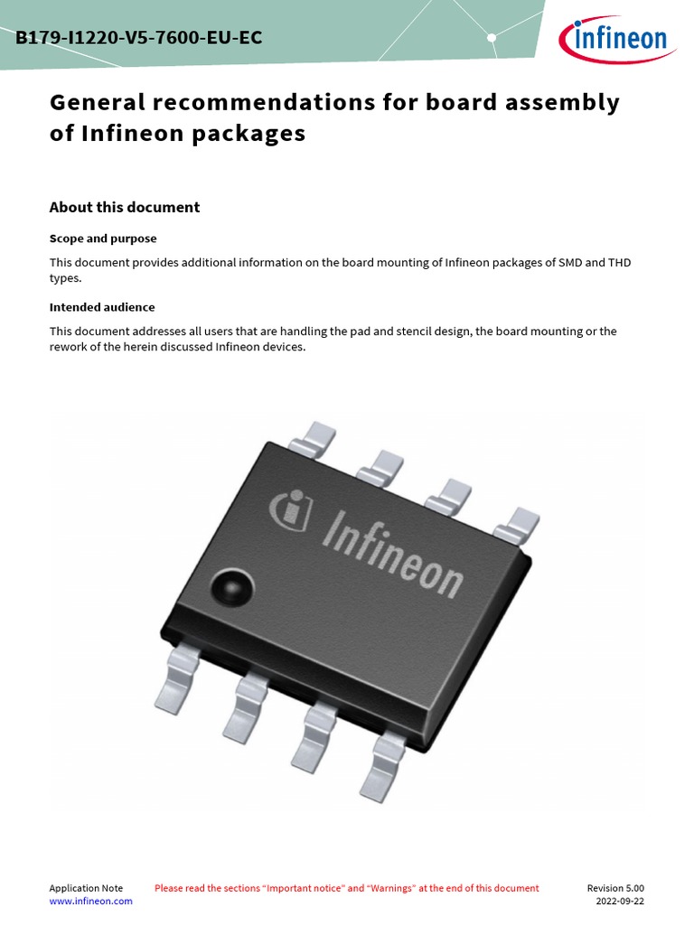 Infineon Board - Assembly - Recommendations General Package v05 - 00 EN ...