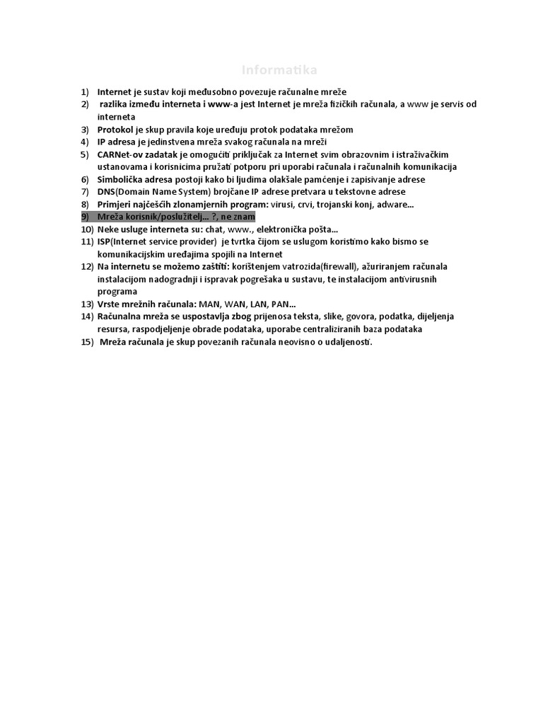 Informatika PPZ | PDF