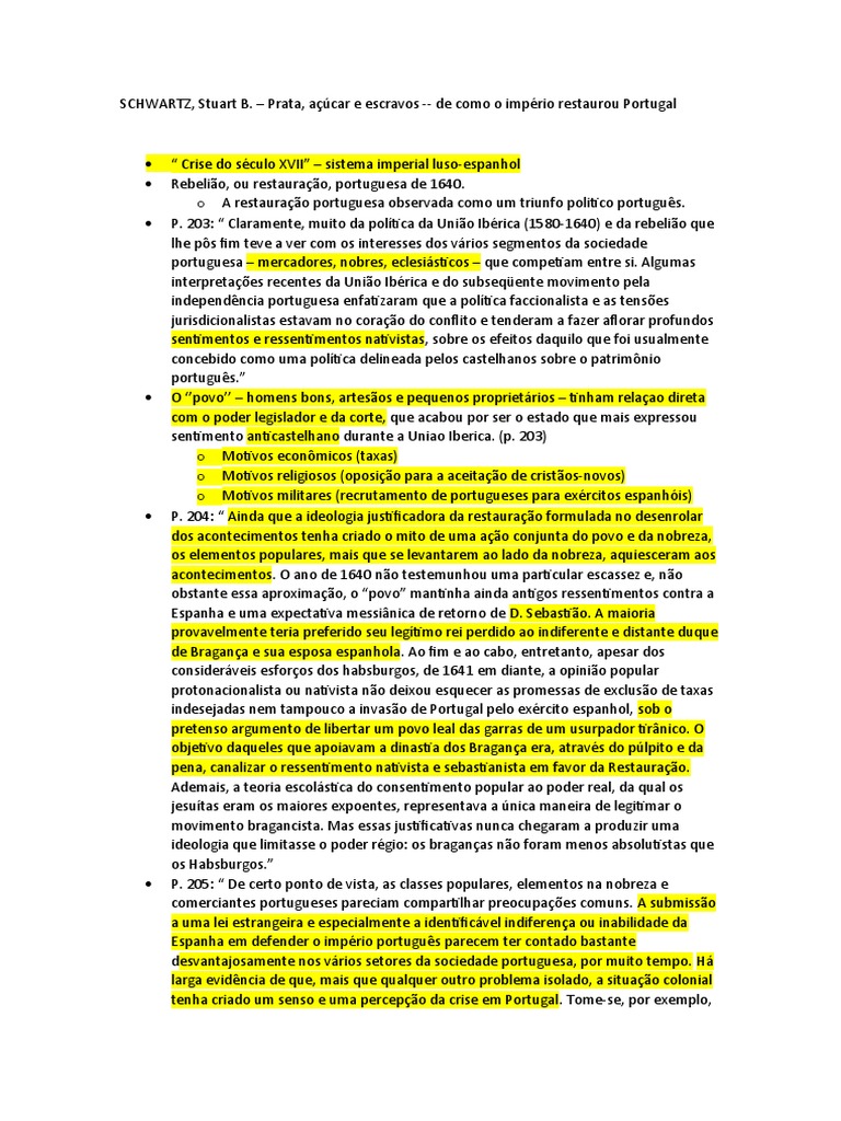 SCHWARTZ, Stuart B. - Prata, Açúcar e Escravos - de Como o Império ...