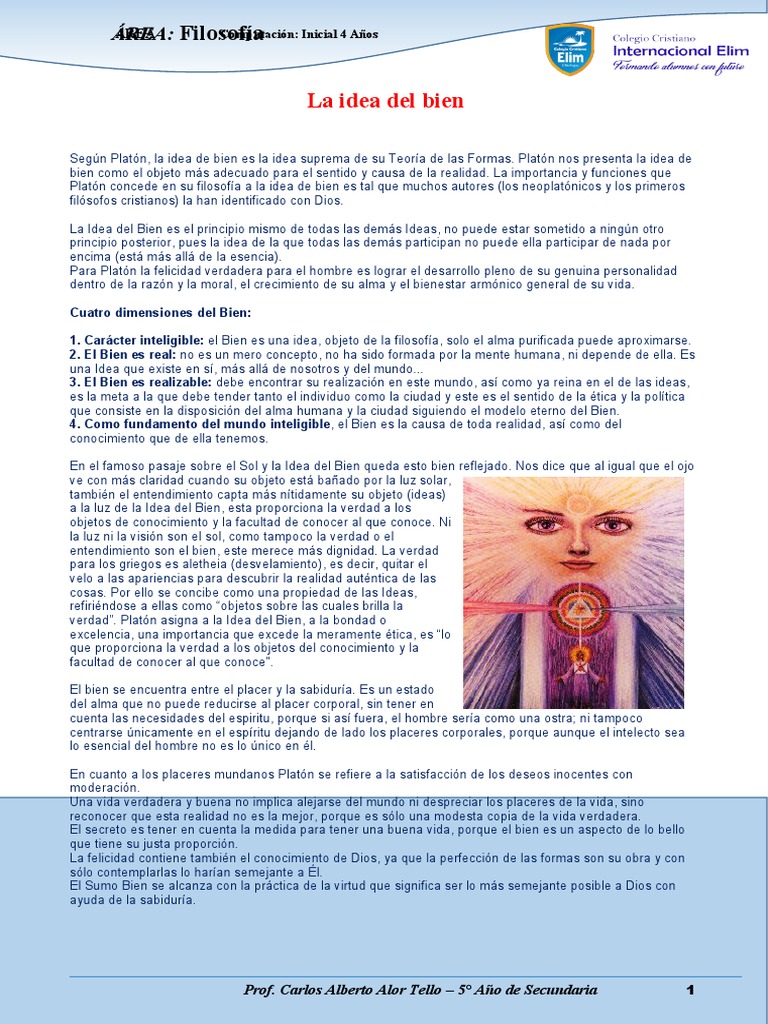 La Idea del Bien en Platón | PDF | Platón | Movimientos filosóficos