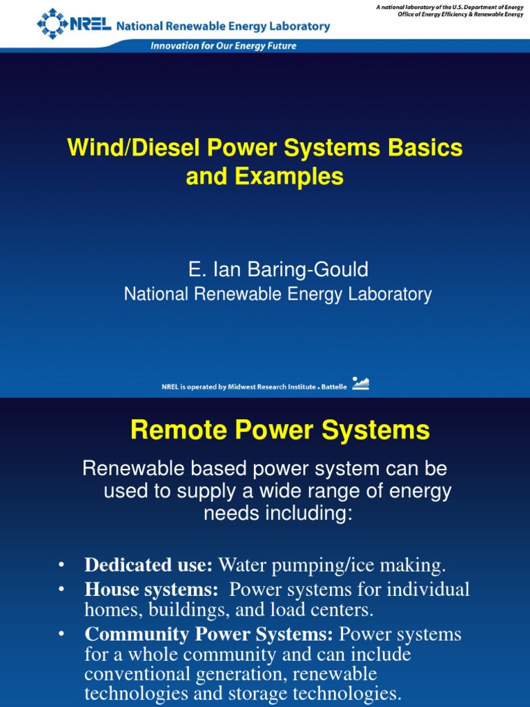 NREL Wind Diesel Power System Basics | PDF | Wind Power | Energy Storage