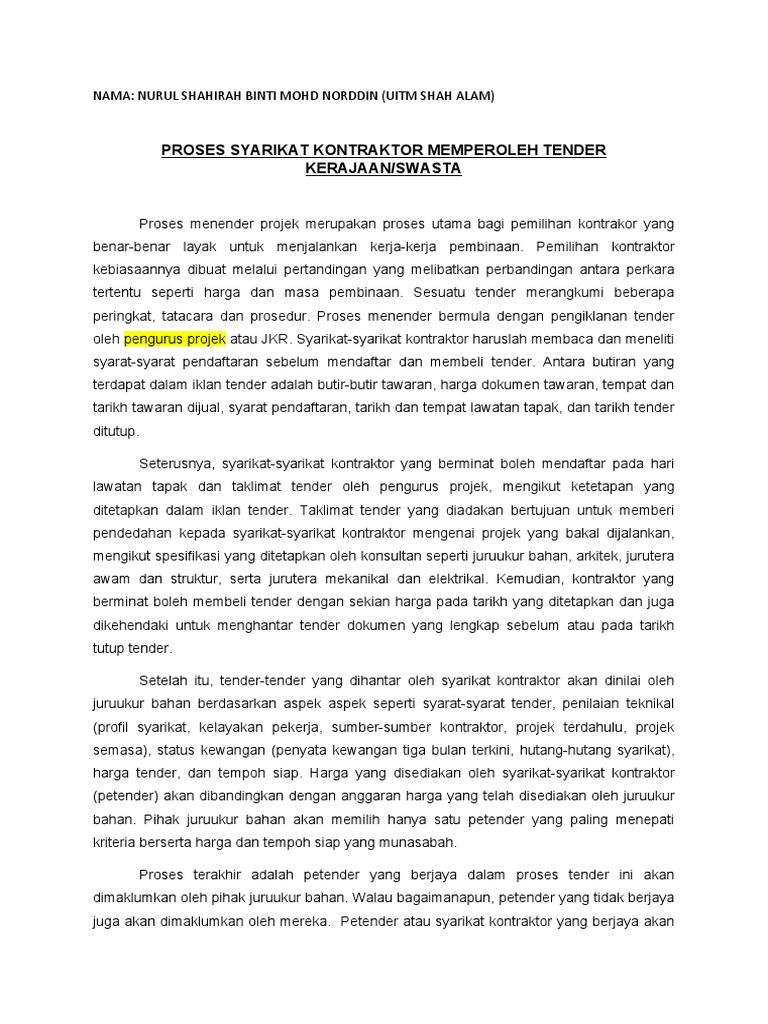 Proses Tender | PDF
