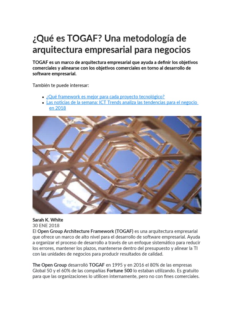 Qué Es TOGAF | PDF | Software | Ingeniería de software