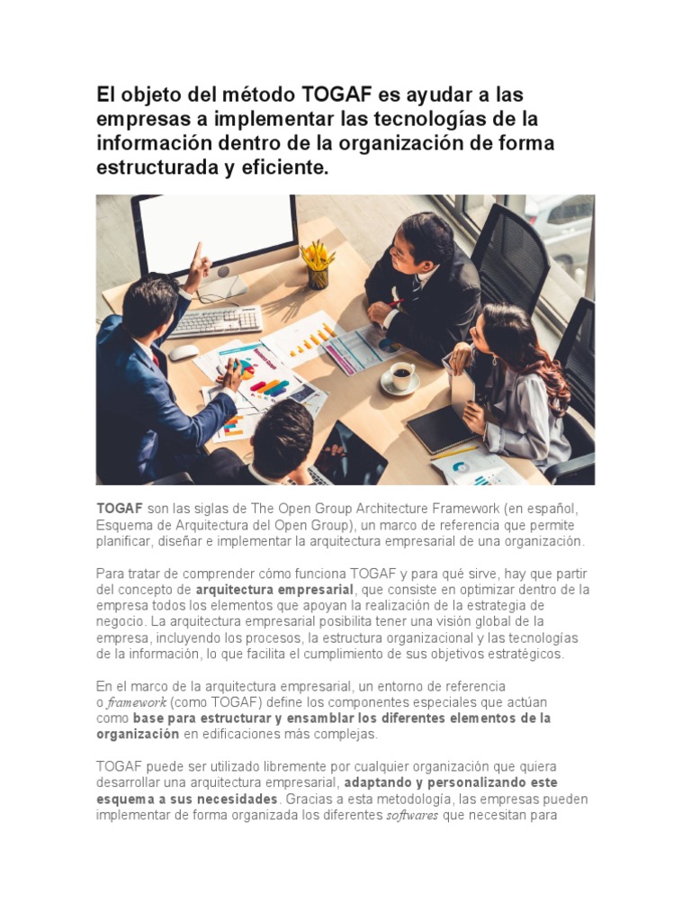 El Objeto Del Método TOGAF | PDF | Ingeniería de Sistemas | Informática