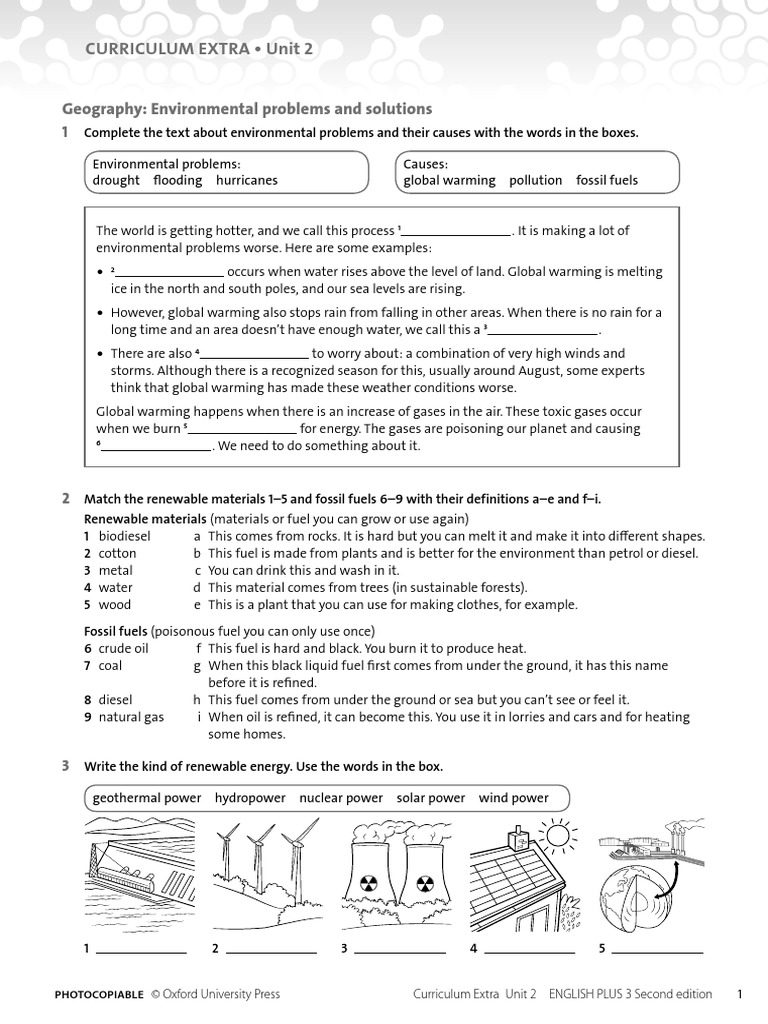 CLIL Unit 2 Geography PDF | PDF | Climate Change | Fuels
