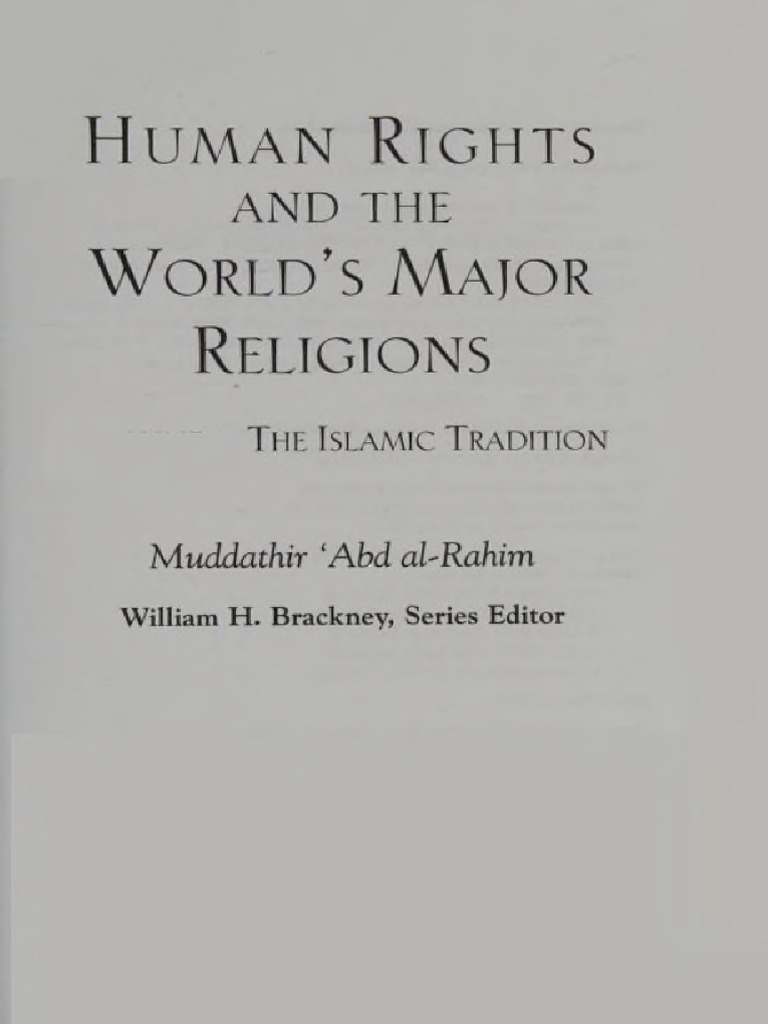 Human Rights AND THE World's Major Religions, The Islamic Tradition PDF ...