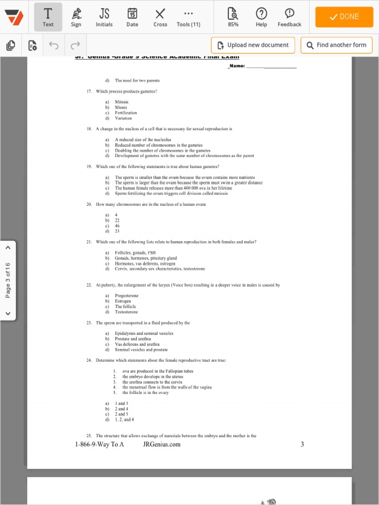 PDFfiller - Grade 9 Science Exam PDF - PDF 2 | PDF