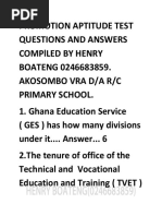 GTLE Past Questions for Teachers | PDF | Learning | Educational Assessment