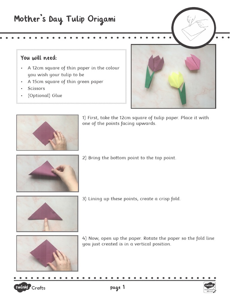 T TC 1645620059 Mothers Day Origami Tulip Paper Craft - Ver - 1 PDF | PDF